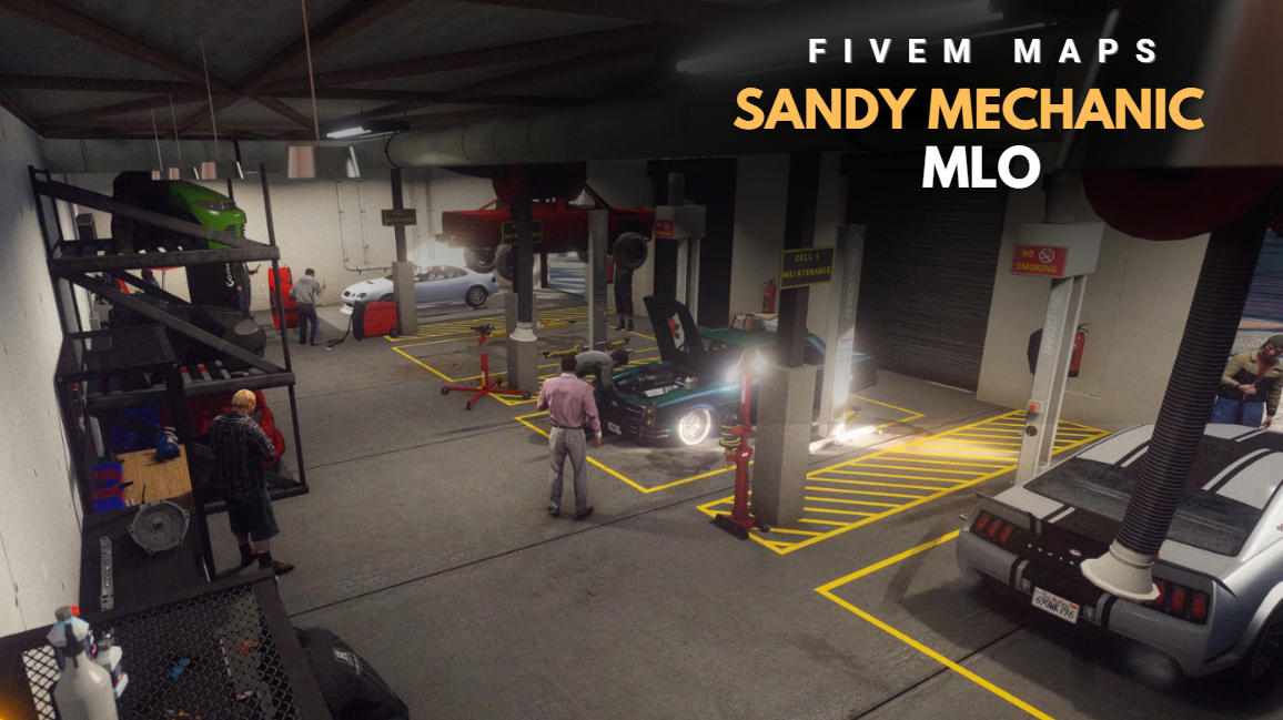 Sandy Mechanic MLO - Café, Hookah, Barbershop & Repair Bays – Fivem Mlo ...